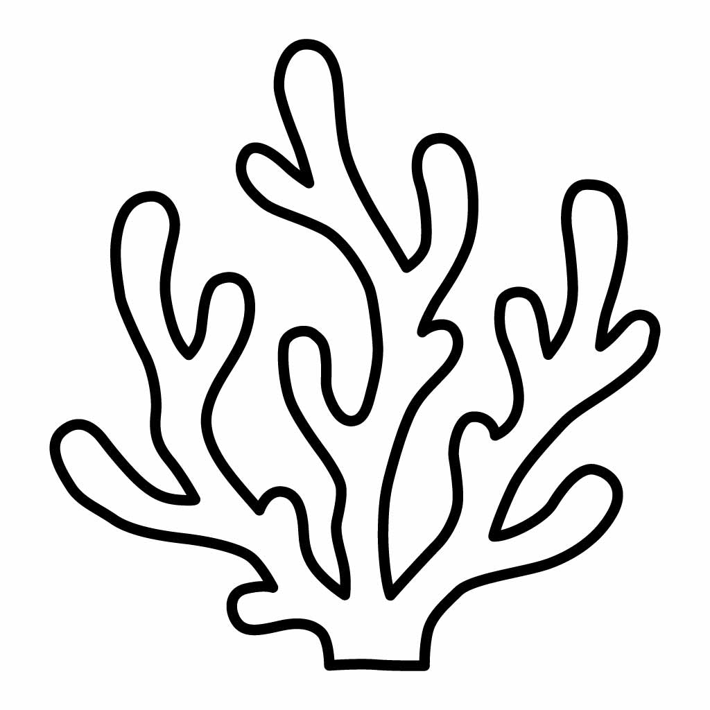 Coral Outline SVG | Sea Coral Vector | Ocean Clipart for Cricut & Lase ...